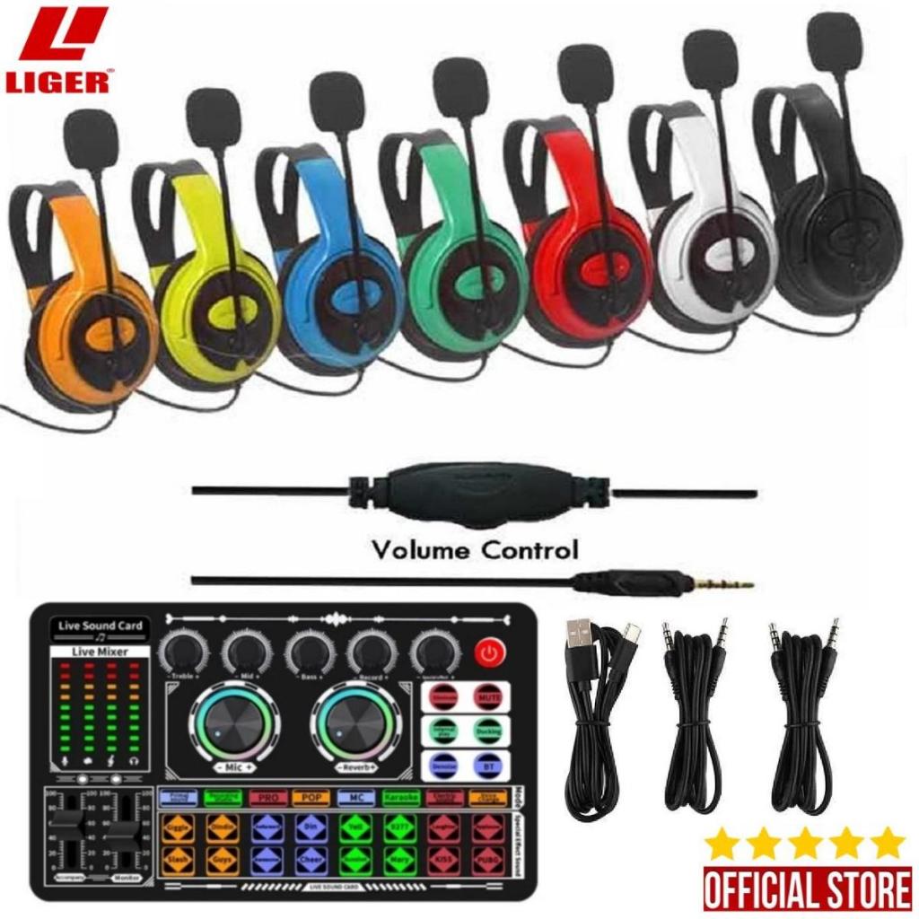 Jual TMEN - Soundcard F999 Full Set + Headset X10 Microphone paket ...