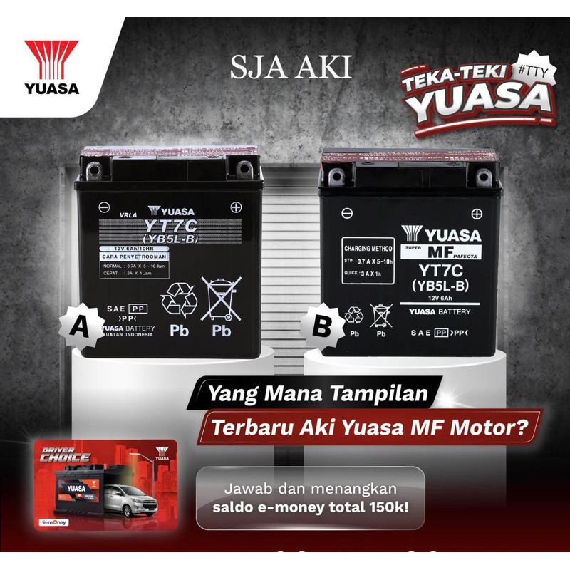 Jual AKI MOTOR YUASA YT7C 100% ORIGINAL HONDA SUPRA YAMAHA VEGA MEGAPRO | Shopee Indonesia