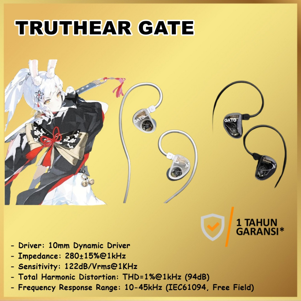 Jual Truthear Gate 10mm Dynamic Driver In-Ear Headphone Earphones True ...