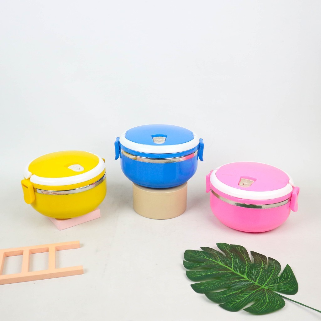 Jual FM - Lunch box rantang bulat stainless steel susun 1 polos ...