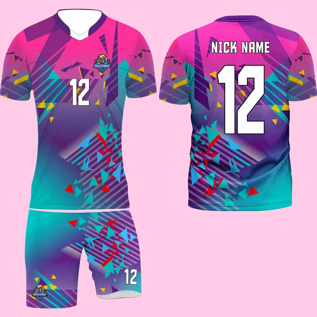 Jual Jersey voli / volly pria wanita full printing pink gradasi free ...