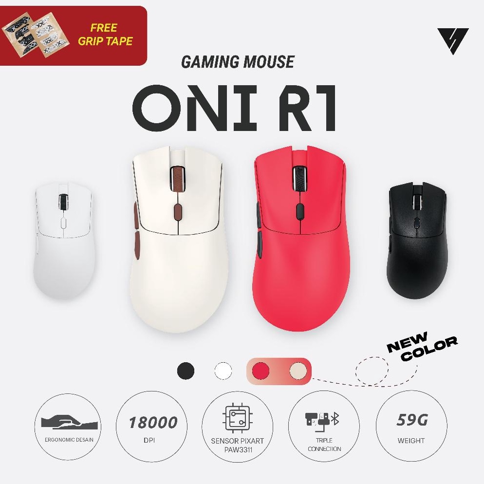 Jual VortexSeries ONI R1 LightWeight Ergonomic Wireless Gaming Mouse ...