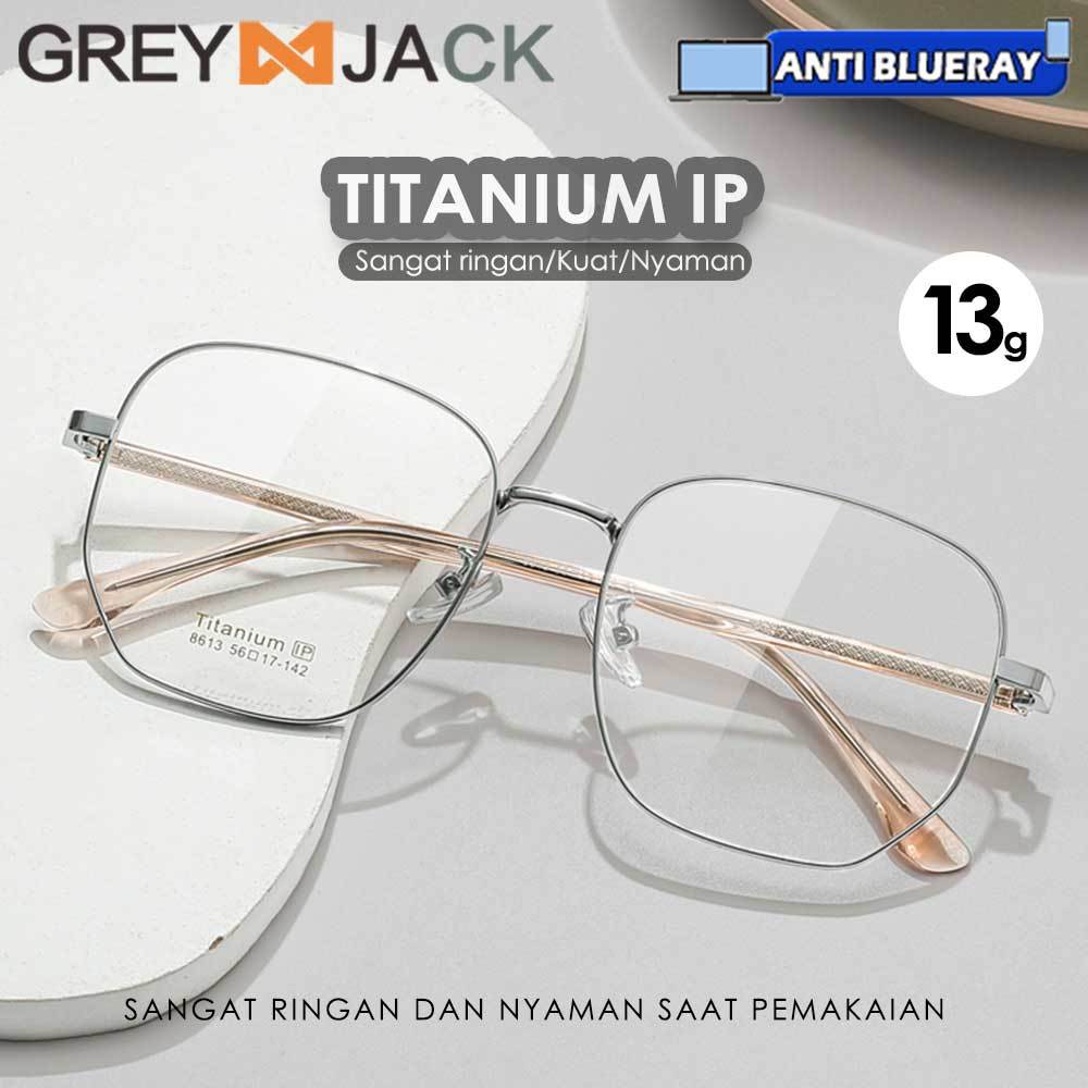 Jual Grey Jack Kacamata Antiradiais Blueray Model Kotak Stylish Bahan Titanium Ringan ...