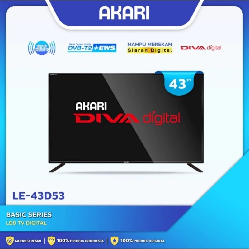 Jual LED AKARI 43 inch DIGITAL TV Garansi Panel 5 tahun | Shopee Indonesia