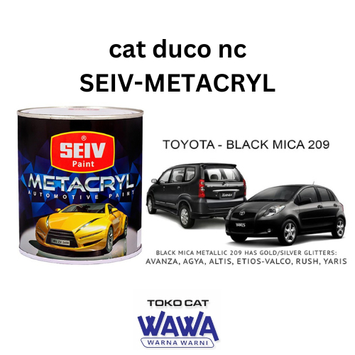 Jual cat duco NC Seiv Metacryl Super black mica 209 Metallic hitam ...