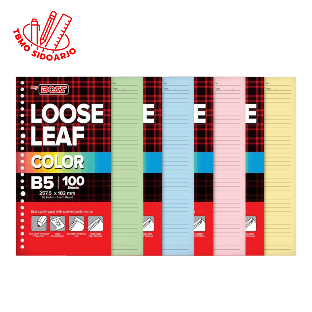 Jual TBMO Loose Leaf Big Boss B5 Warna 100 Lembar | Shopee Indonesia