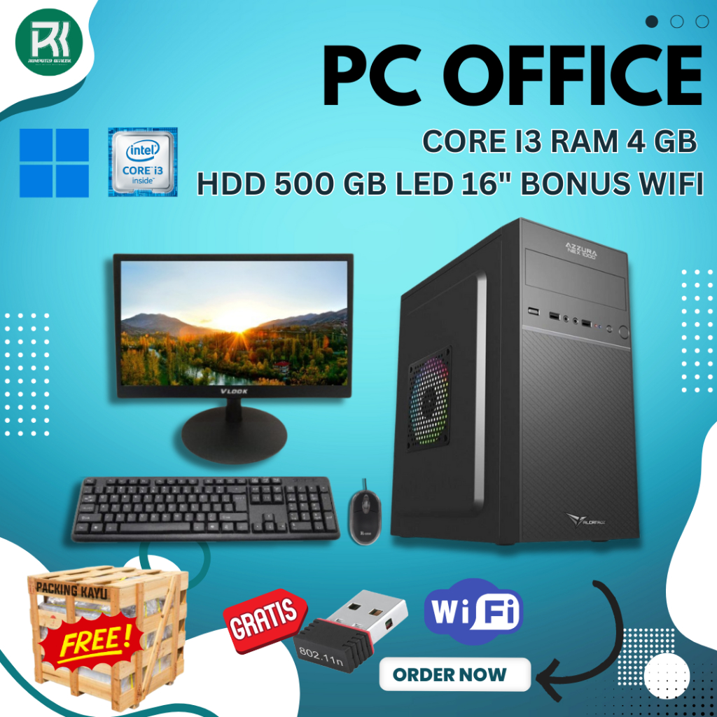 Jual PC Rakitan Core i3 2100 RAM 4GB HDD 500GB LED 16 Bonus USB Wifi ...