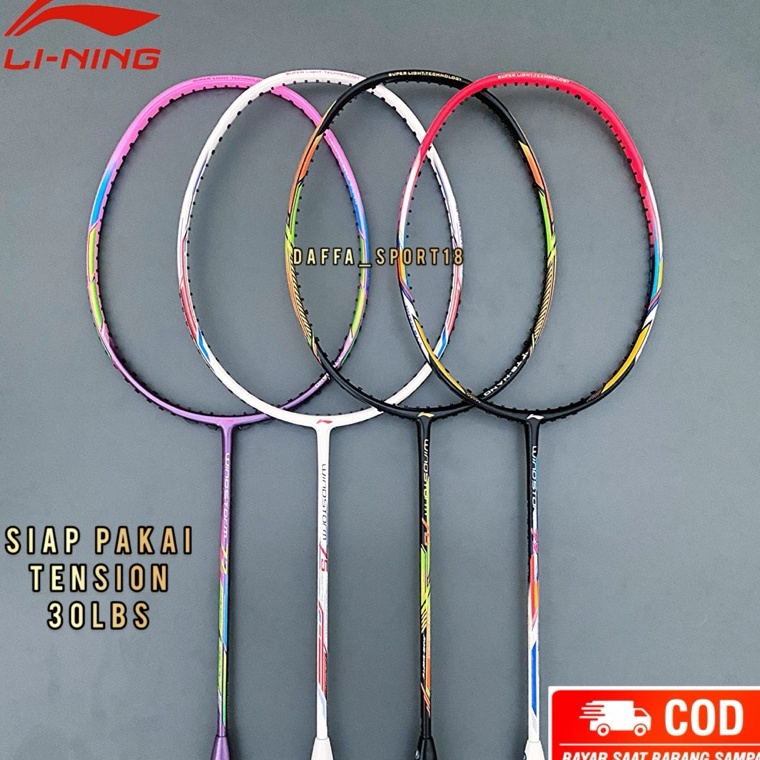 Jual Menarik RAKET BADMINTON LINING WINDSTORM 72 75 76 78 78 SIAP PAKAI ...