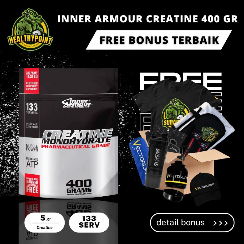 Jual Inner Armour Creatine Monohydrate 400 Gram 133 Serving | Shopee ...