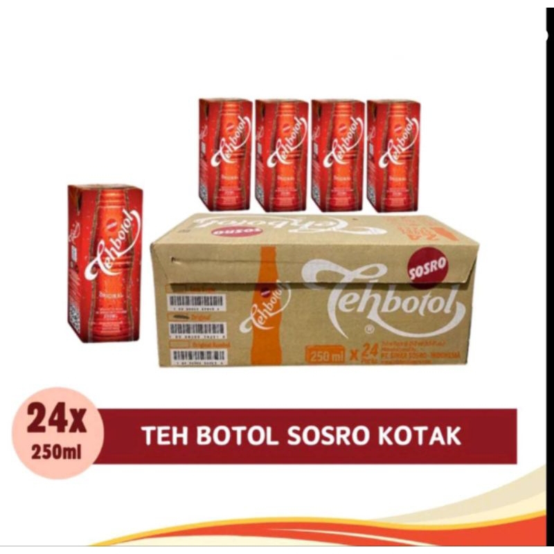 Jual Teh Botol Sosro Kotak 250ml Dus isi 24 pcs - KARTON ISI 24 | Shopee Indonesia