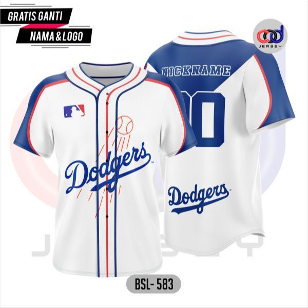 Jual JERSEY BASEBALL BAJU BASEBALL Design 3D TEAM DODGERS FULL PRINTING ...