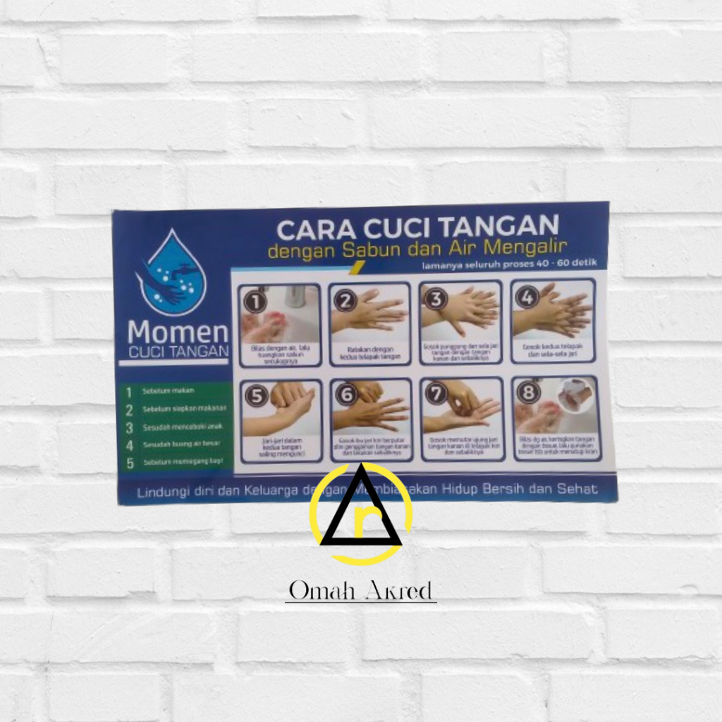 Jual Stiker 5 Momen Cuci Tangan Rumah Tangga - Cara Cuci Tangan Yang ...