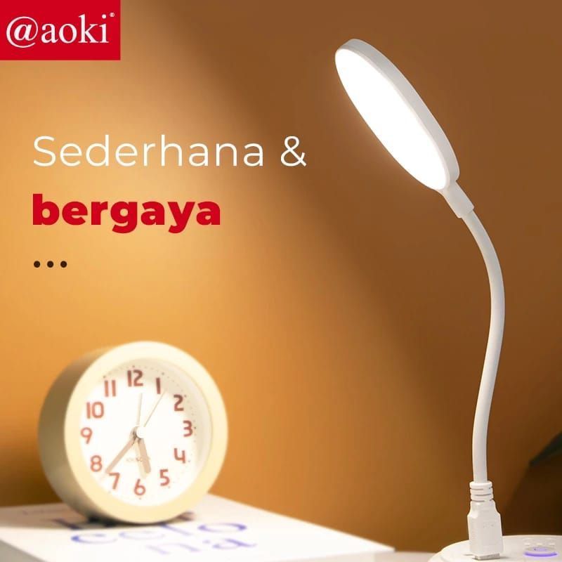 Jual Lampu USB LED Aoki AU100 / Lampu Belajar LED Fleksibel / Lampu ...