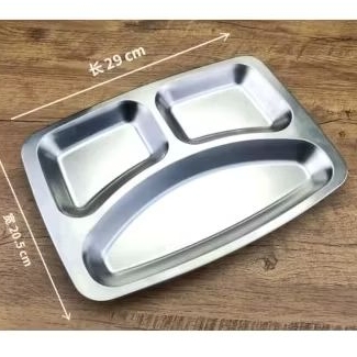 Jual Piring Penjara/Piring Stainless Sekat 3 / Piring Kantin • Mestray ...