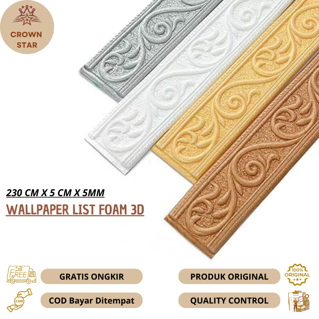 Jual Crown Star - Wall Border List 3D Foam Wallpaper Stiker Dinding ...
