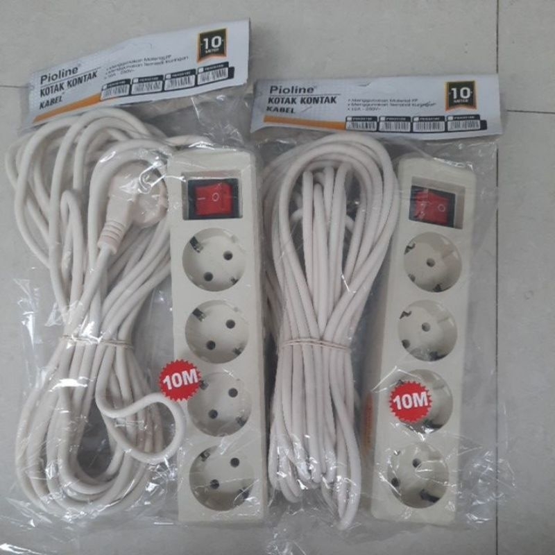 Jual Colokan kabel 10 meter 4 lubang pioline SNI | Shopee Indonesia