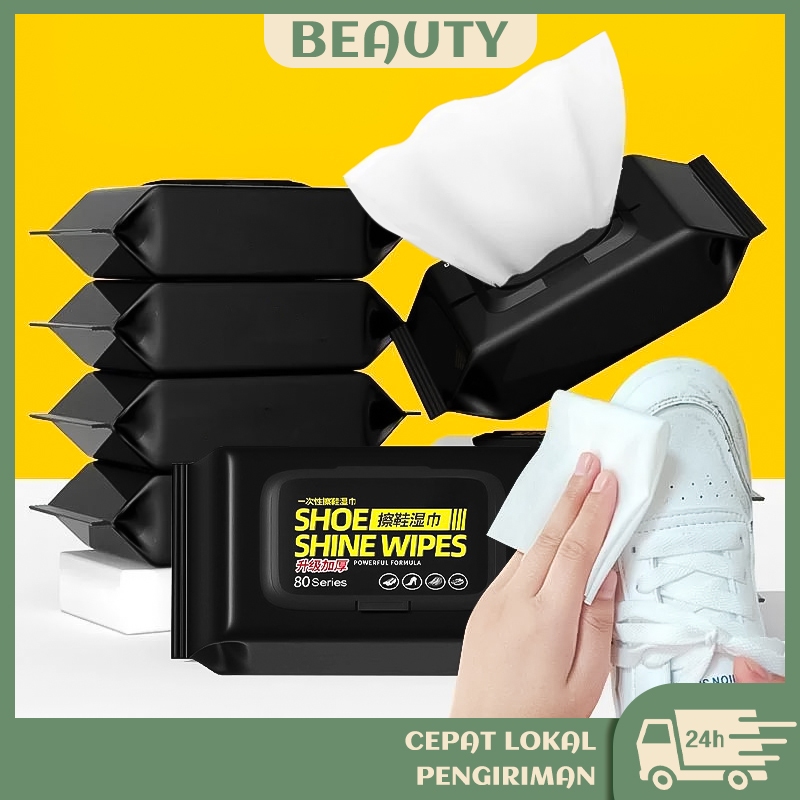 Jual 12/30/80Pcs Quick Wipes Shoes Cleaner Tissue Basah Pembersih ...