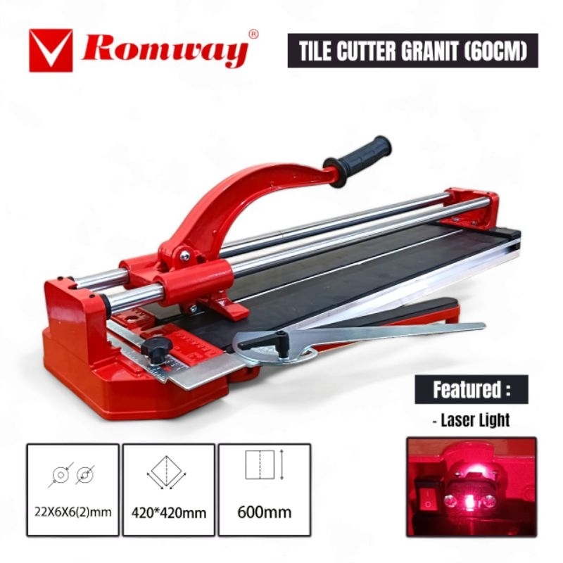 Jual MESIN POTONG Keramik Granit Manual ROMWAY Tile Cutter 60cm Keramik ...