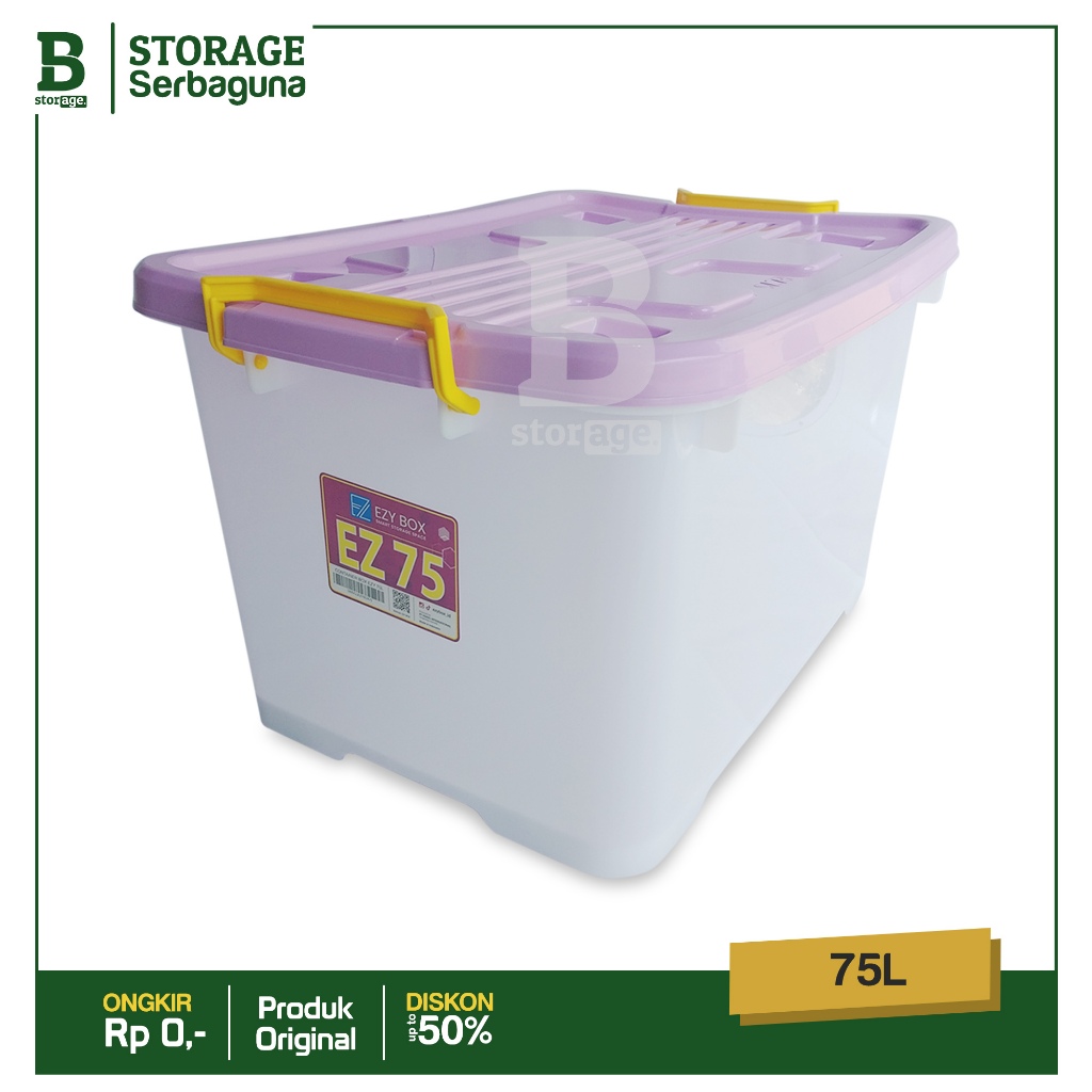 Jual COD Box Container Ezy cb 75 Liter Dengan Roda Kotak Penyimpanan ...