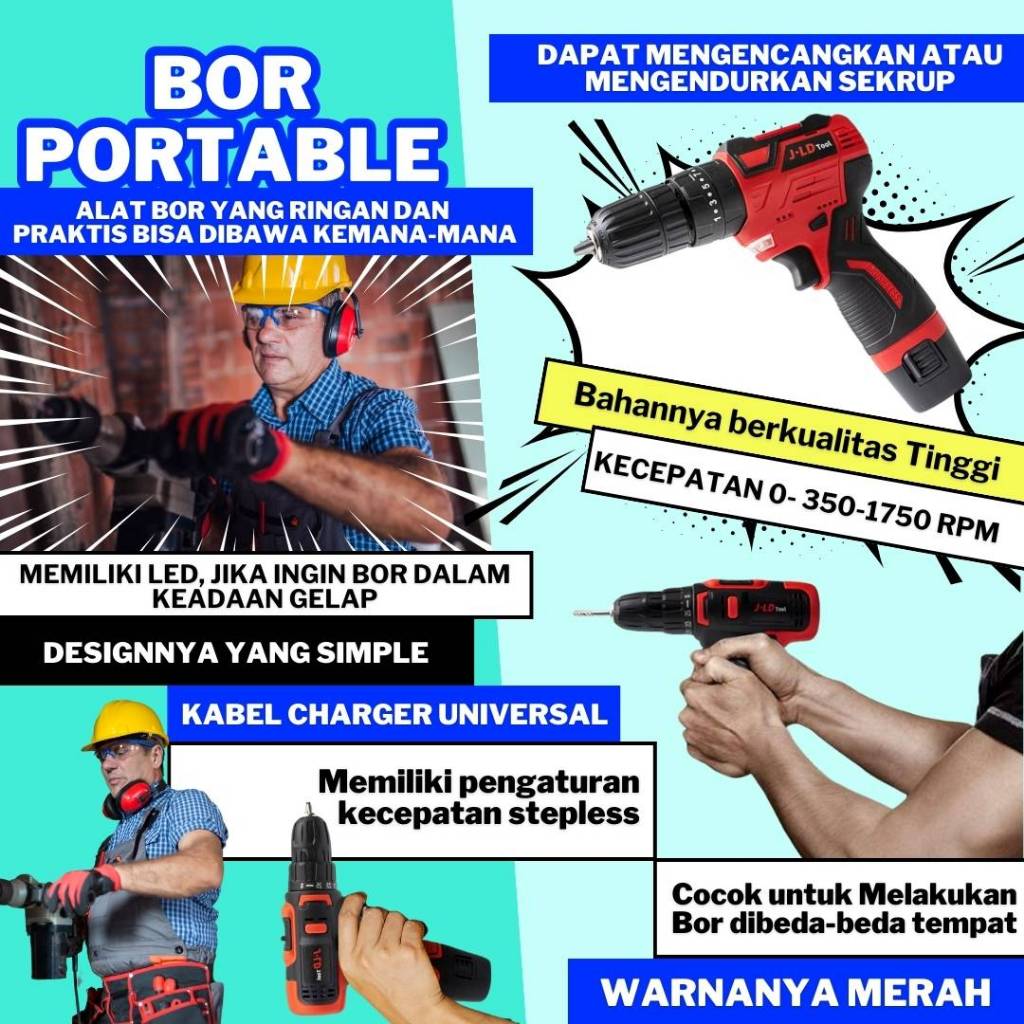 Jual Alat Mesin Bor Obeng Listrik Elektrik Portable Portabel Cas Ces ...