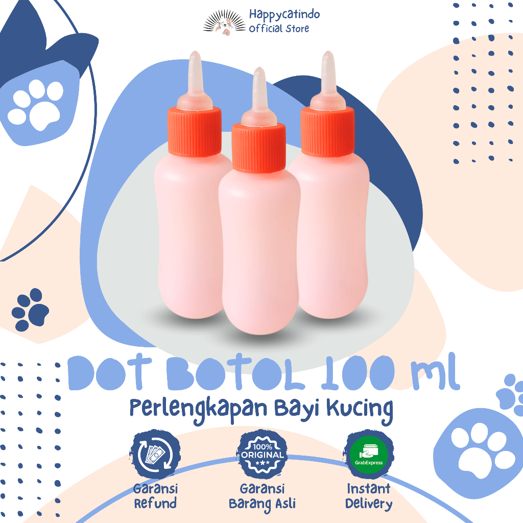 Jual DOT BOTOL SUSU Untuk Anak Kucing Polos Bahan Plastik 100 ML ...