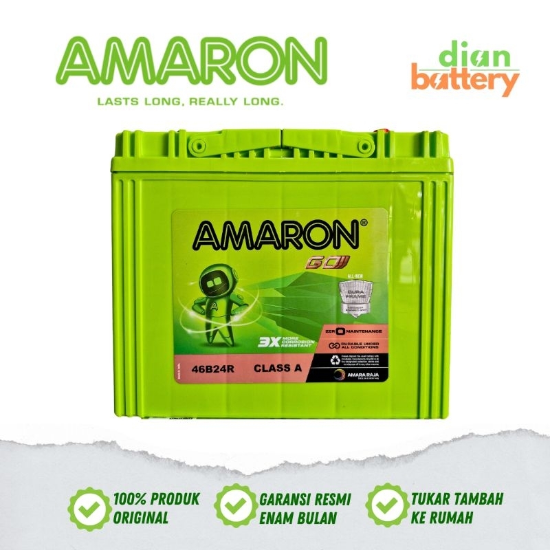 Jual AMARON GO NS60 46B24R Aki Mobil Terios Rush Lama | Accu Kering 45Ah | Shopee Indonesia