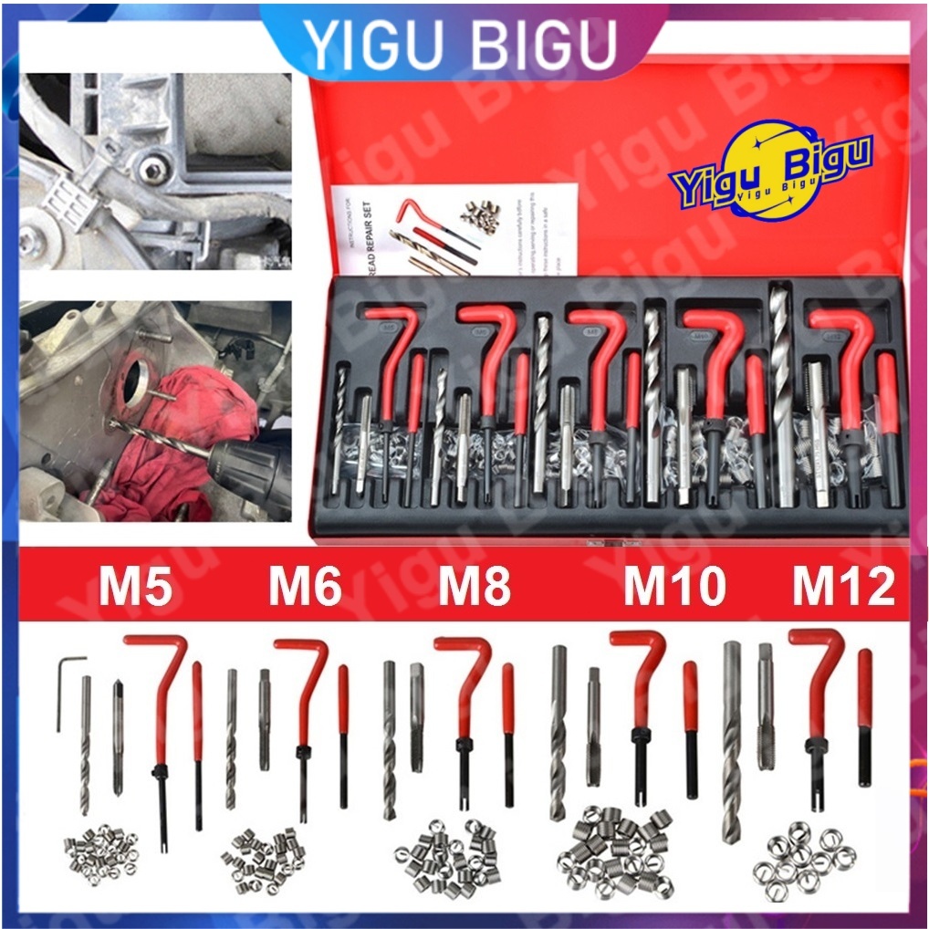 Jual 131Pcs Kit Perbaikan Ulir untuk M5 M6 M8 M10 M12 Mata Bor Putar ...
