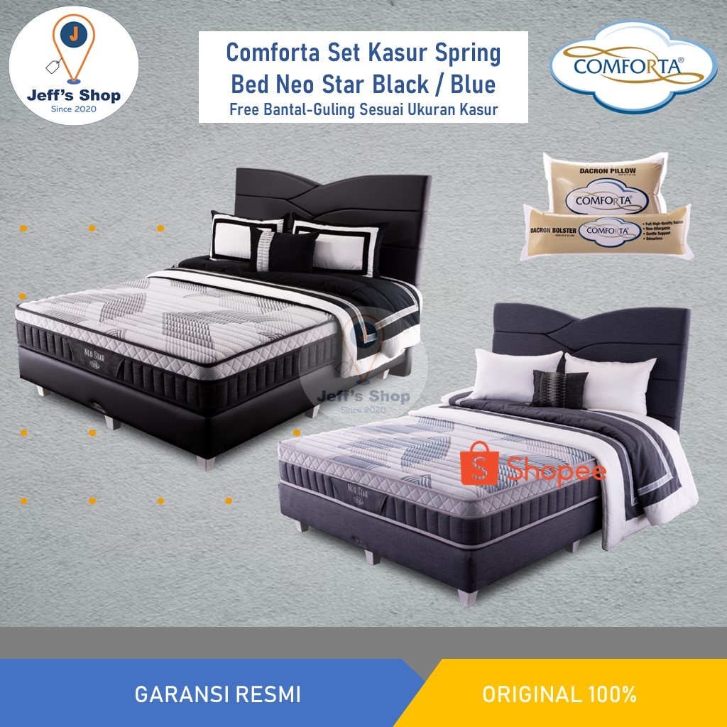 Jual Comforta Set Kasur Spring Bed Neo Star Black / Neo Star Gray ...
