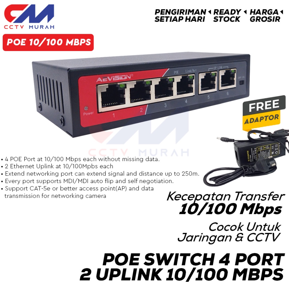 Jual KODE I17B POE Switch HUB POE 42 PORT Type Seri FYB42F4 POE SWITCH ...