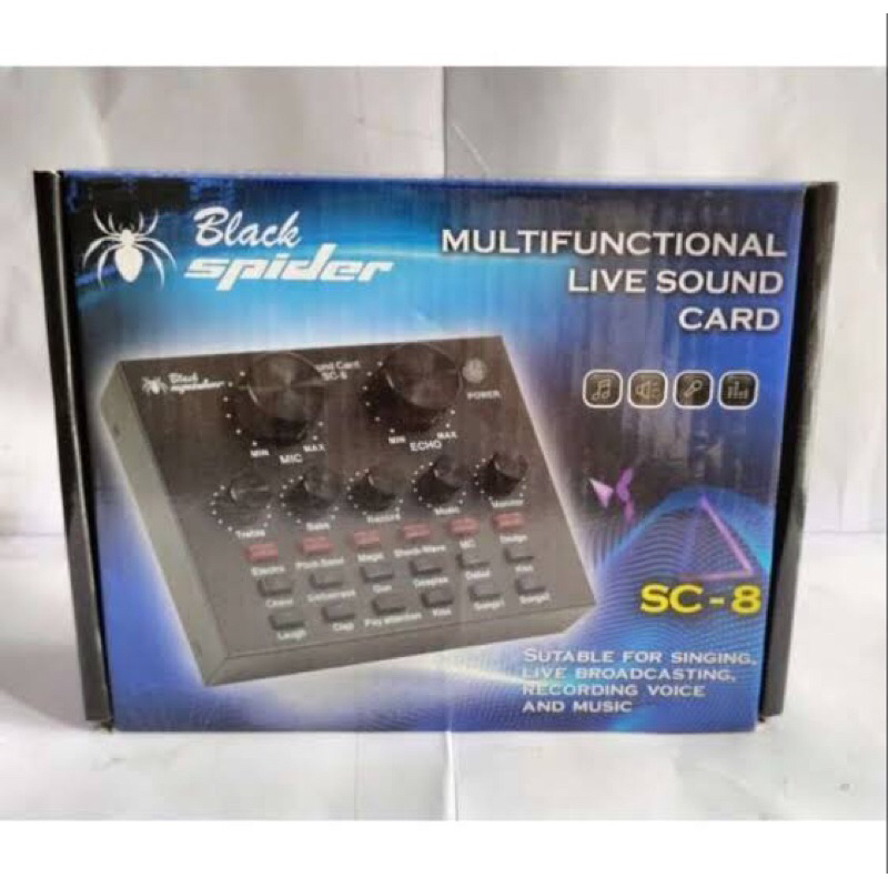Jual Soundcard Black Spider SC8 SC 8 V8 V 8 Sound Card Blacspider SC-8 ...