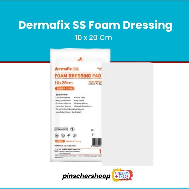 Jual Dermafix SS Foam Dressing Pad 10 x 20 Cm Without PU Backing Onemed ...