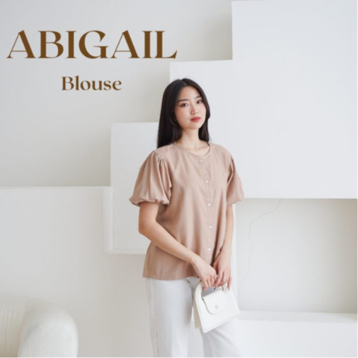 Jual Duvelle Abigail Blouse Puffy Sleeve / Short Slevee Shirt / Atasan Kantor Wanita / Baju ...