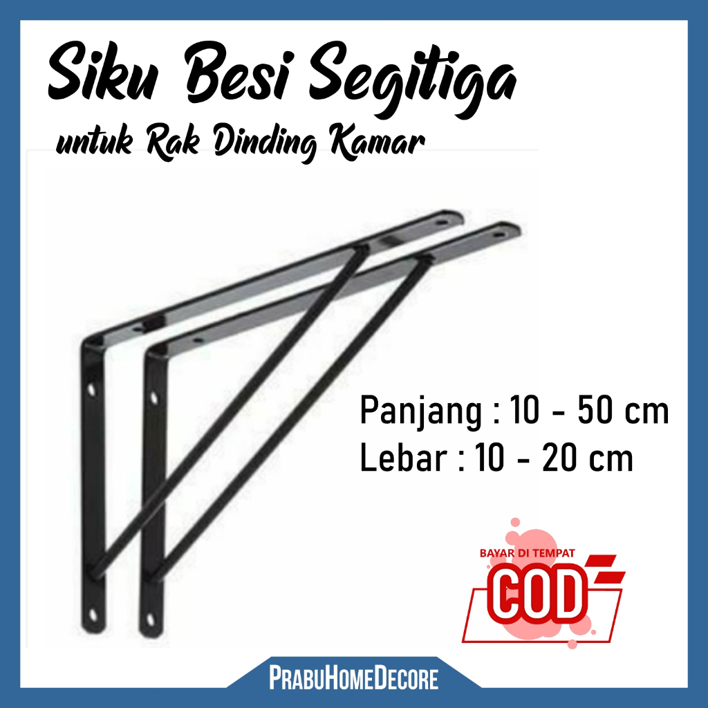 Jual Breket Besi Hambalan Kayu Tempel Dinding Panjang 10cm - 50cm ...