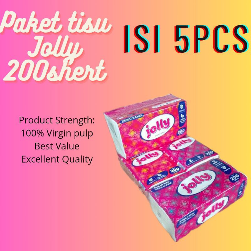 Jual Tisu Jolly 200Sheets (isi 5pc) lebih murah bukan daur ulang ...