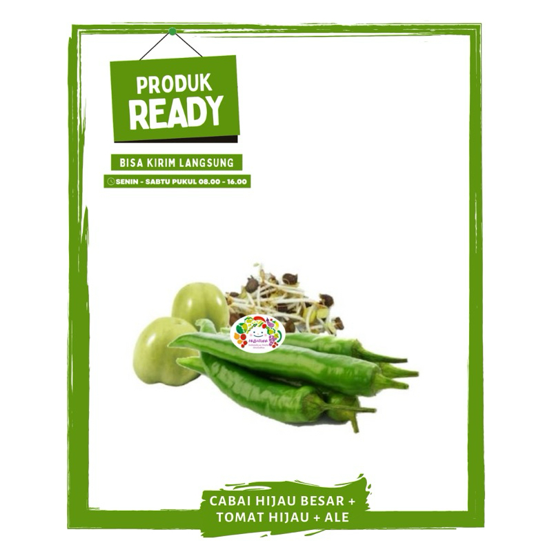 Jual Paket Cabai Hijau / Lombok ijo + Tomat Hijau + Ale / Sayur Sayuran ...