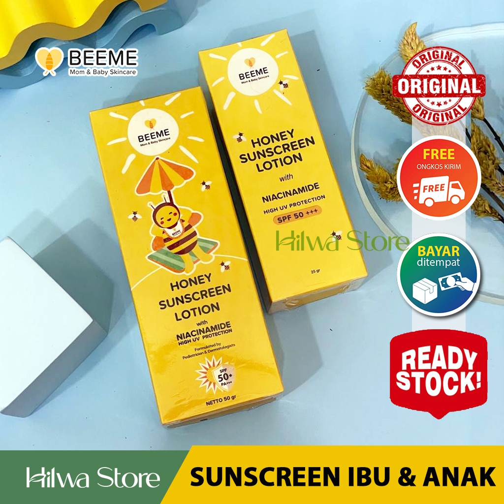 Jual BEEME HONEY SUNSCREEN SPF 50++ LOTION UNTUK WAJAH BADAN ANAK DAN ...