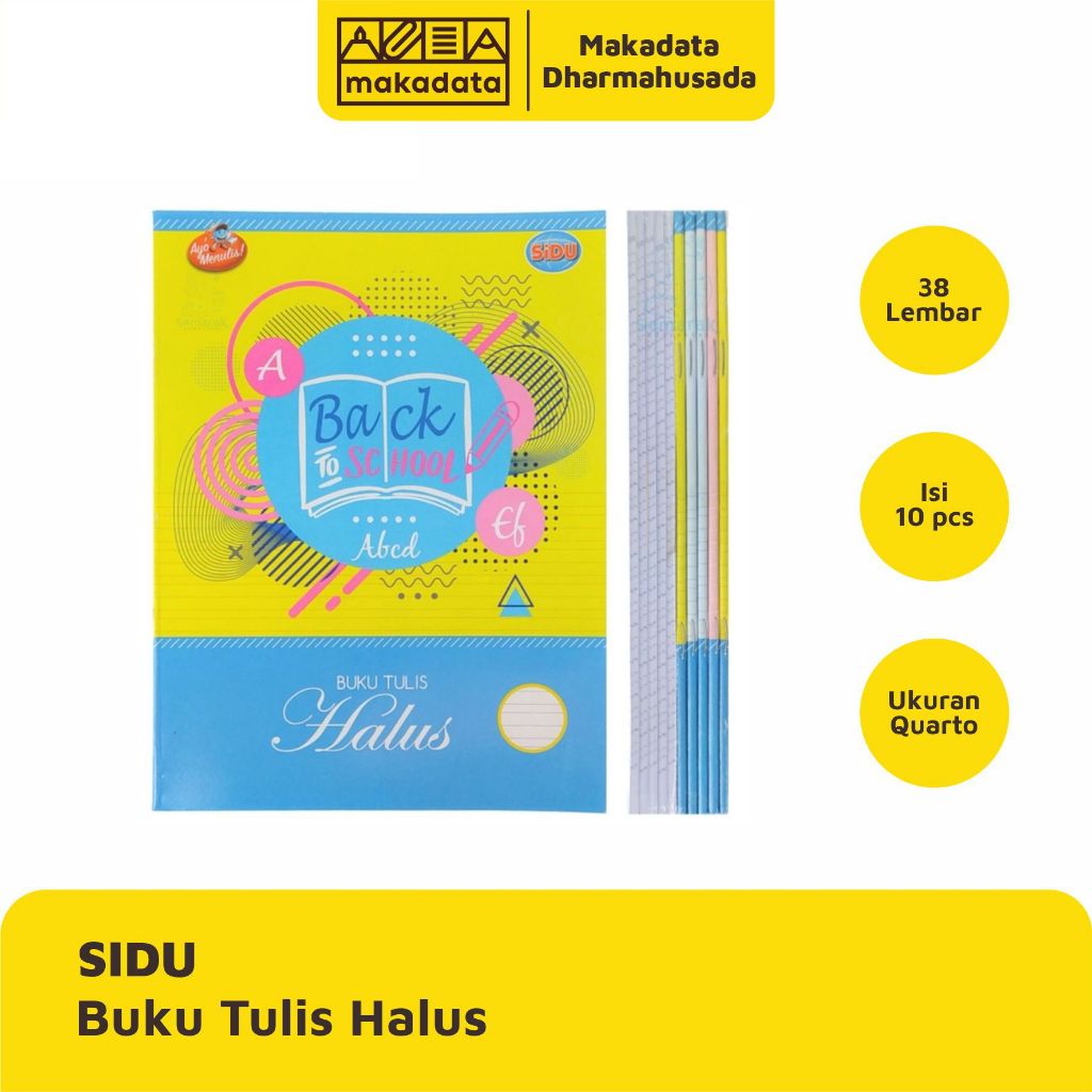 Jual BUKU TULIS HALUS SIDU 38 LEMBAR ISI 10 PCS / PACK | Shopee Indonesia