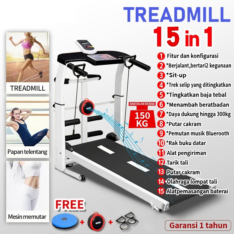 Jual Treadmill rumah tangga lipat kecil mini 7 in 1 sederhana berjalan ...