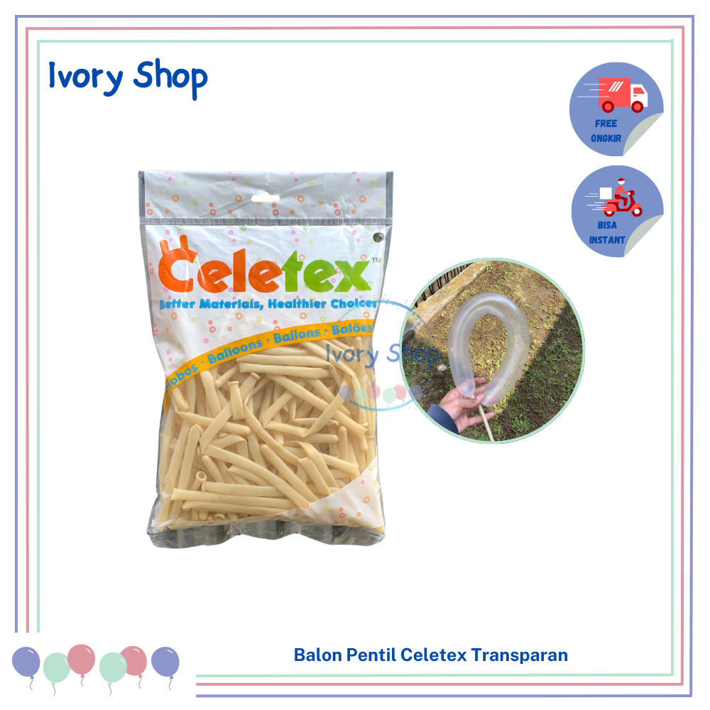 Jual Balon Twist Clear 260 Pentil Celetex Transparan Isi 100 pcs ...