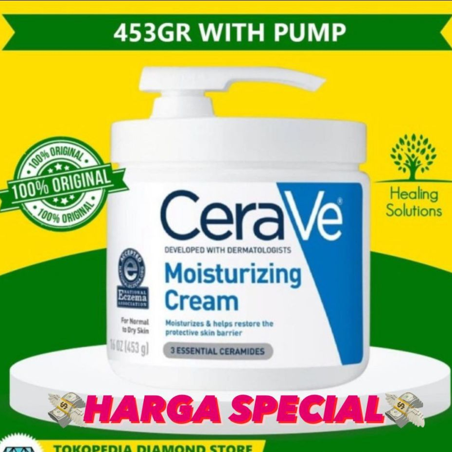 Jual CeraVe Moisturising Cream 454g with Pump ORIGINAL USA - Skin ...