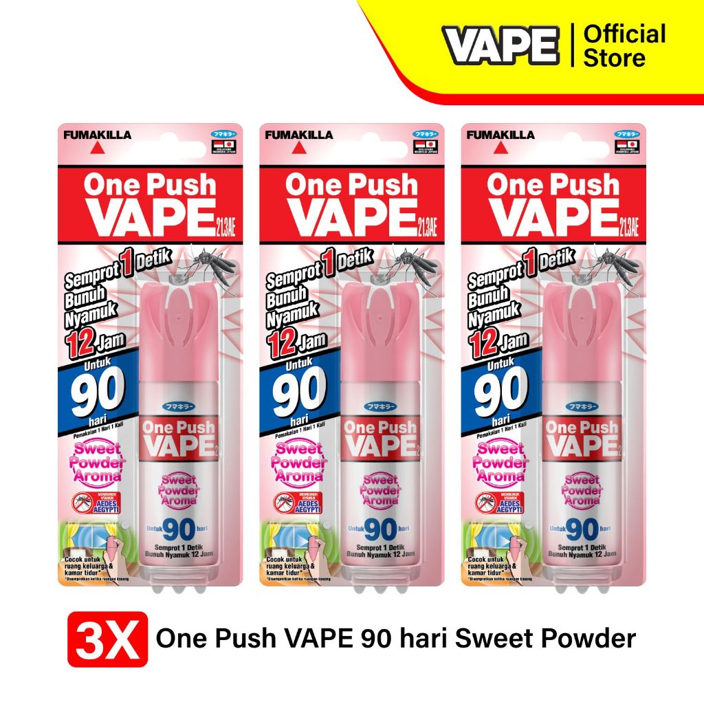 Jual Fumakilla One Push VAPE 90 Sweet Powder (Paket Isi 3) | Shopee ...