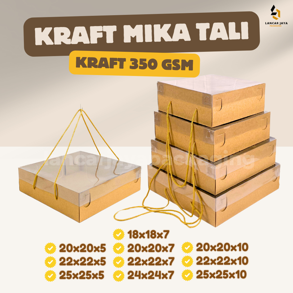 Jual Box Mika Tali Kraft Kotak Jinjing Kemasan Kue Cake Roti Rice Box ...
