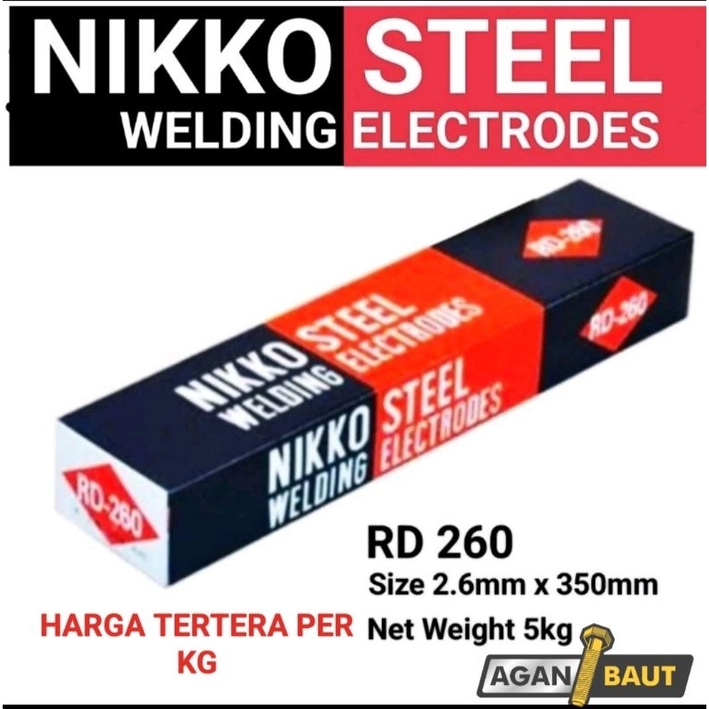 Jual Kawat Las RD 260 NIKKO STEEL 2.6 MM X 350 MM | Shopee Indonesia