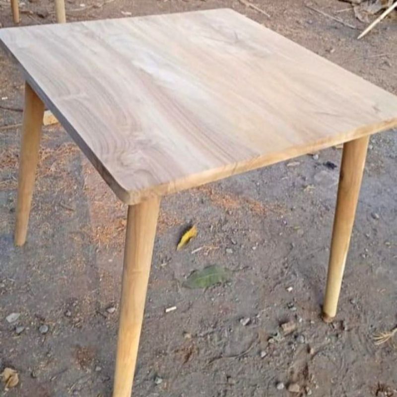 Jual Meja Makan / Meja Cafe / Meja Restaurant Minimalis Kayu Jati 80cm ...