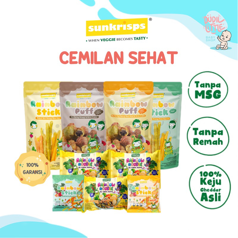 Jual SUNKRISPS Rainbow Stick Rainbow Puff - Veggie Cheese Snack Bayi ...