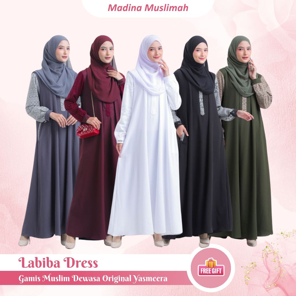 Jual [Original] Yasmeera Labiba Dress Gamis Polos Lengan Brocade Gamis Zara Crepe Gamis ...