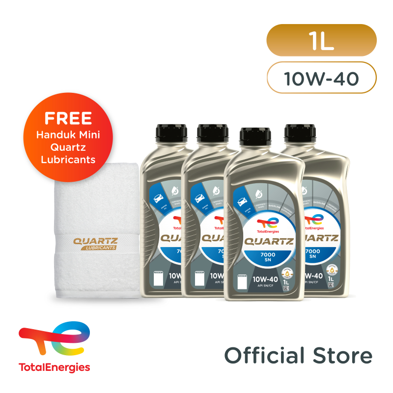 Jual TotalEnergies - Quartz 7000 10W-40 SN/CF 1L x 4 Gratis Merchandise ...