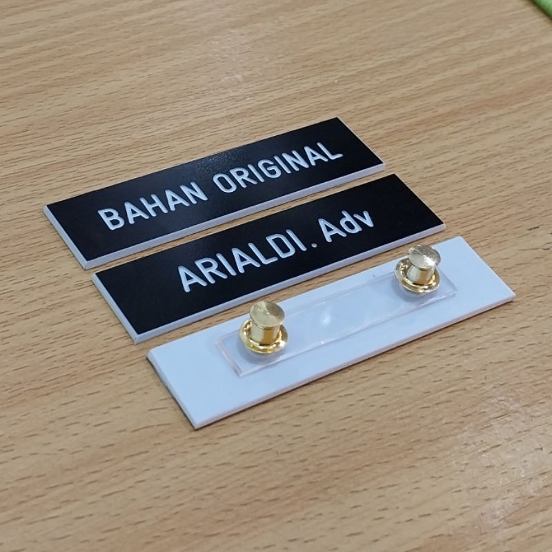 Jual papan nama dada grafir bahan original nametag grafir/ukir original ...