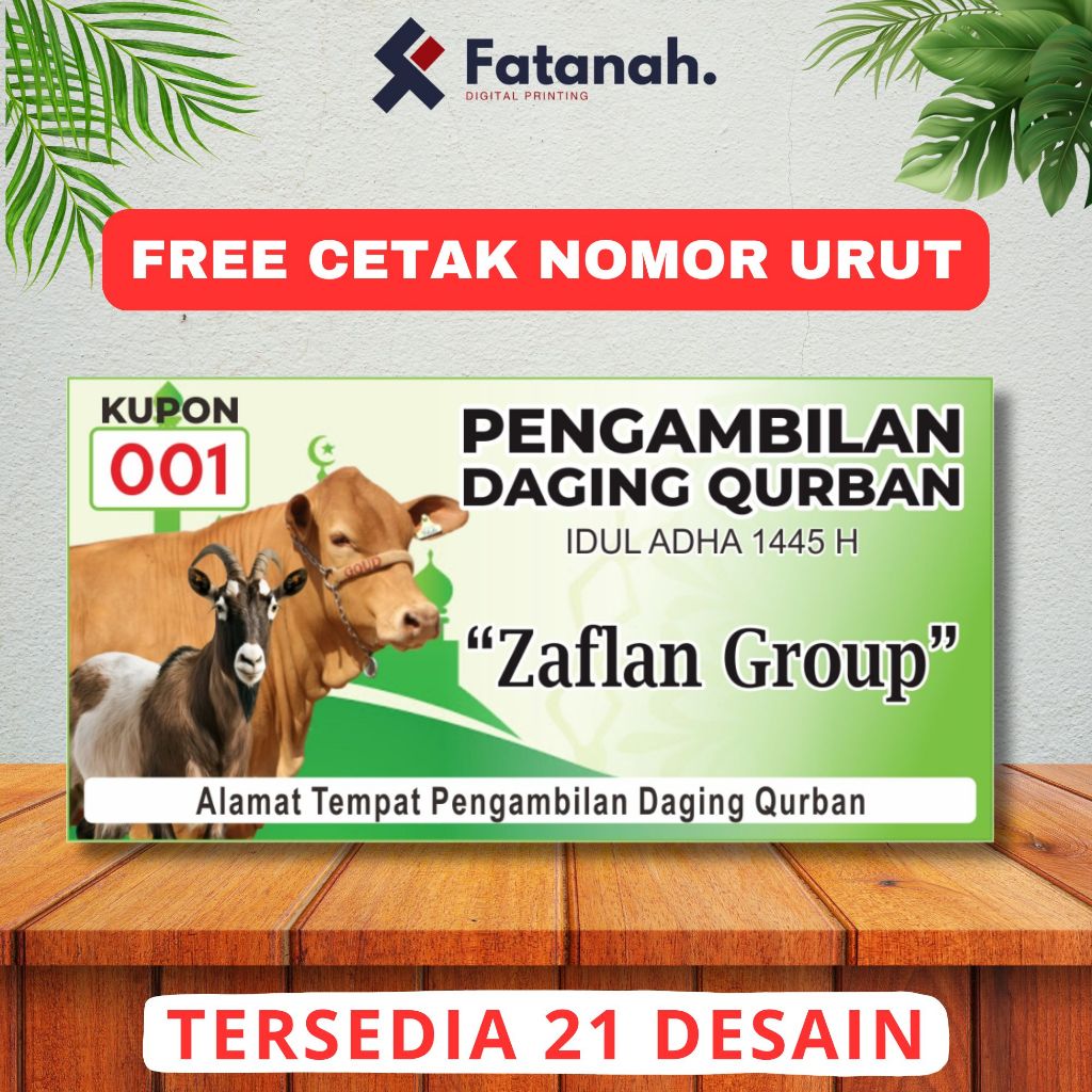 Jual Kupon Qurban Idul Adha 2024 Pengambilan Daging Kurban Bisa Custom Nama & Alamat | Shopee ...
