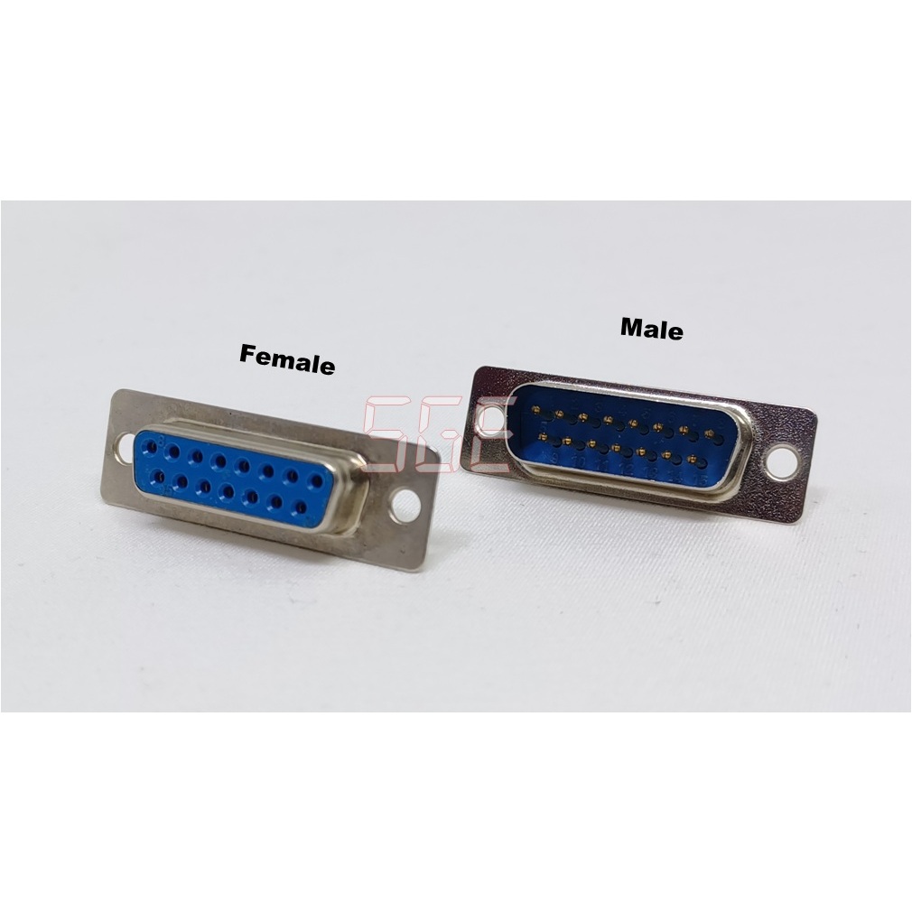 Jual Conector DB 15 Male & Female 15 Pin 2 baris Soket Adapter | Shopee ...